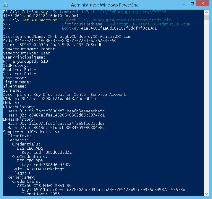Dumping The Contents Of Ntdsdit Files Using Powershell Dsinternals